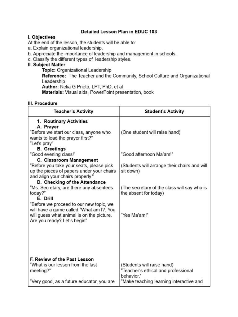 Detailed Lesson Plan in Field Study 1 | PDF | Educational Assessment ...