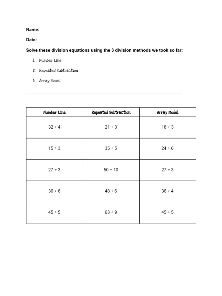 Division Homework | PDF