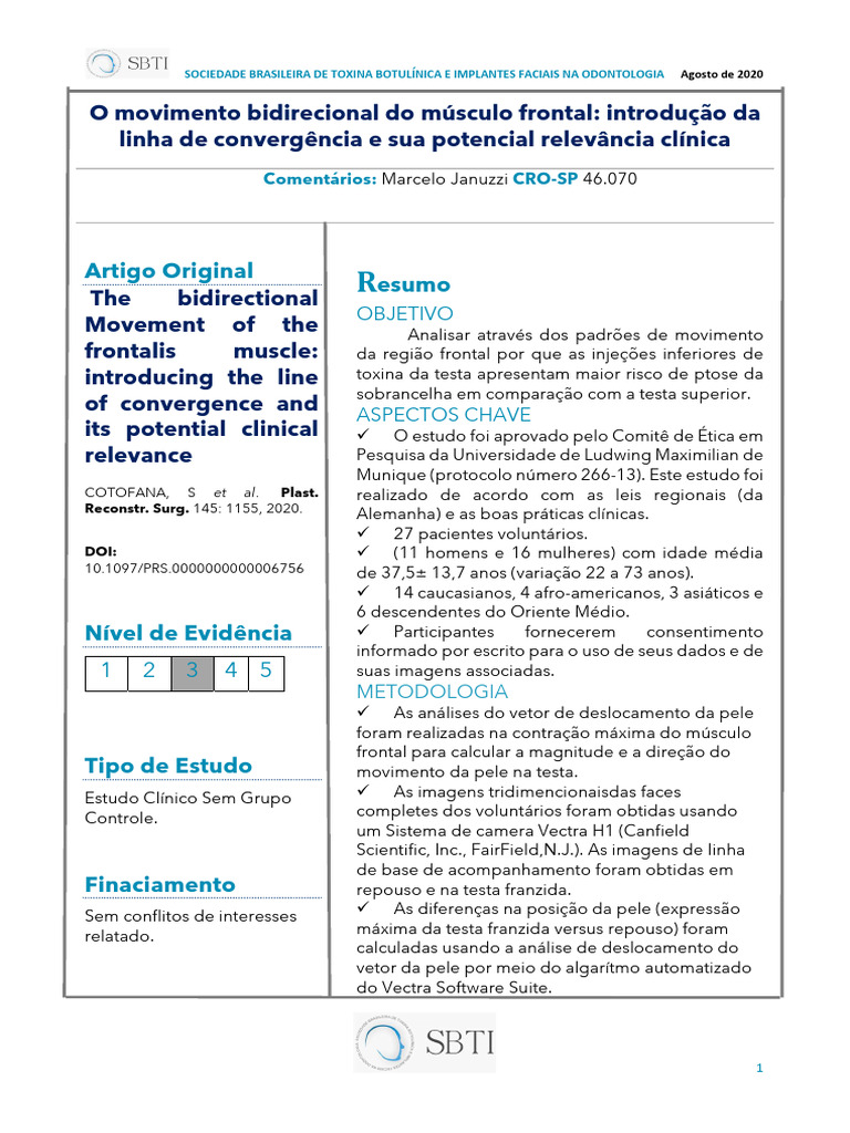 Movimento Bidirecional Do Msculo Frontal Introduo Da Linha de ...