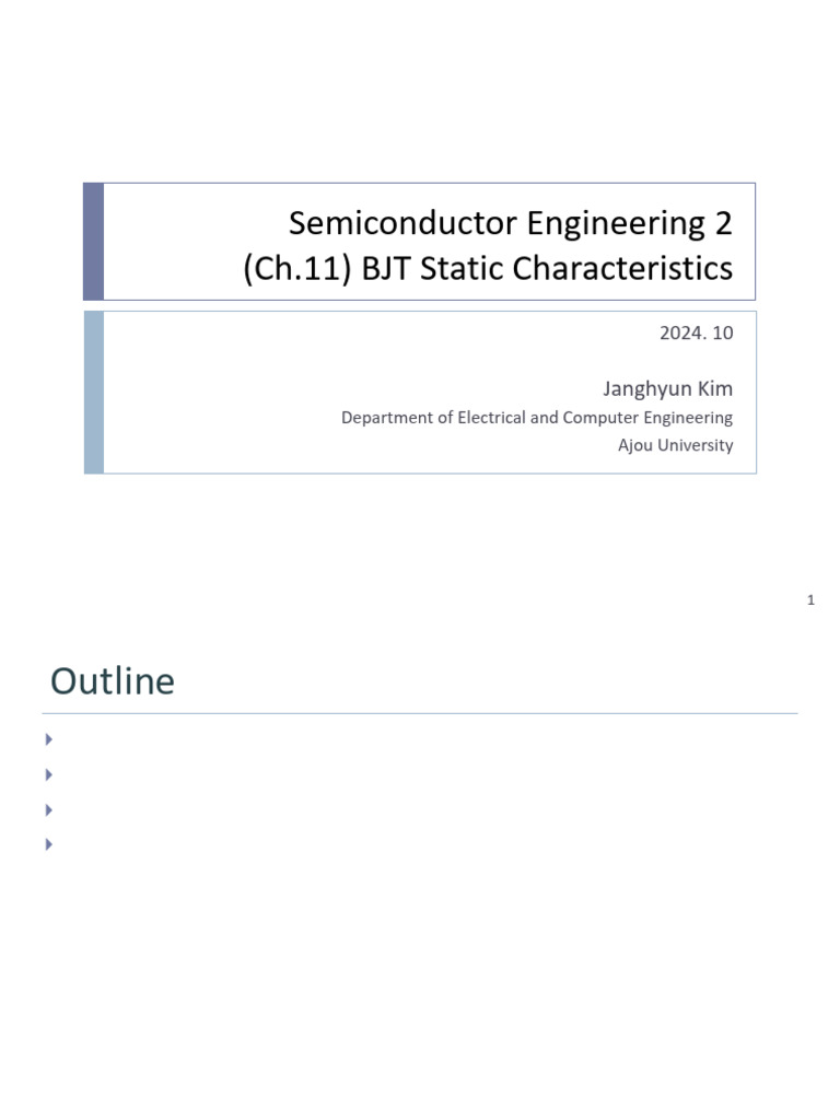 Lec07 BJT Static Characteristics | PDF | Bipolar Junction Transistor ...