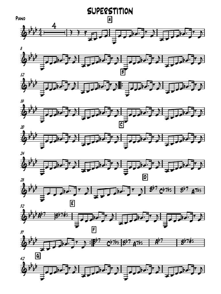 SUPERSTITION OK 05 Piano Partition Complete | PDF