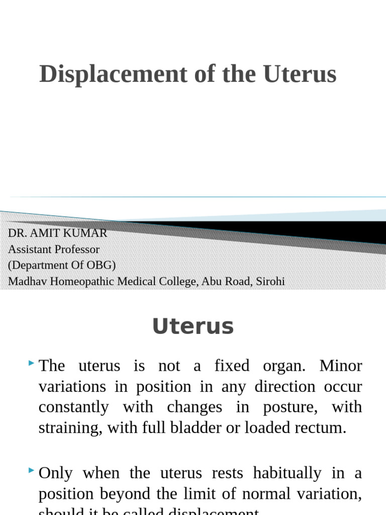 15.displacement of The Uterus | PDF | Uterus | Genitourinary System ...