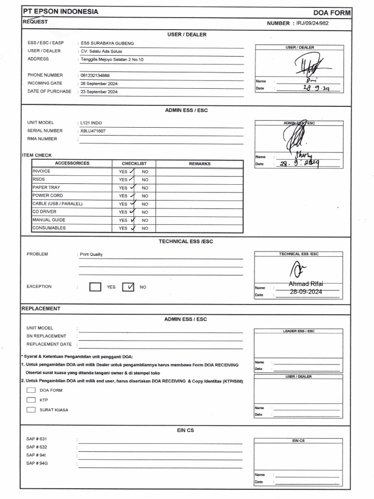 Doa 982 Irj L121 | PDF