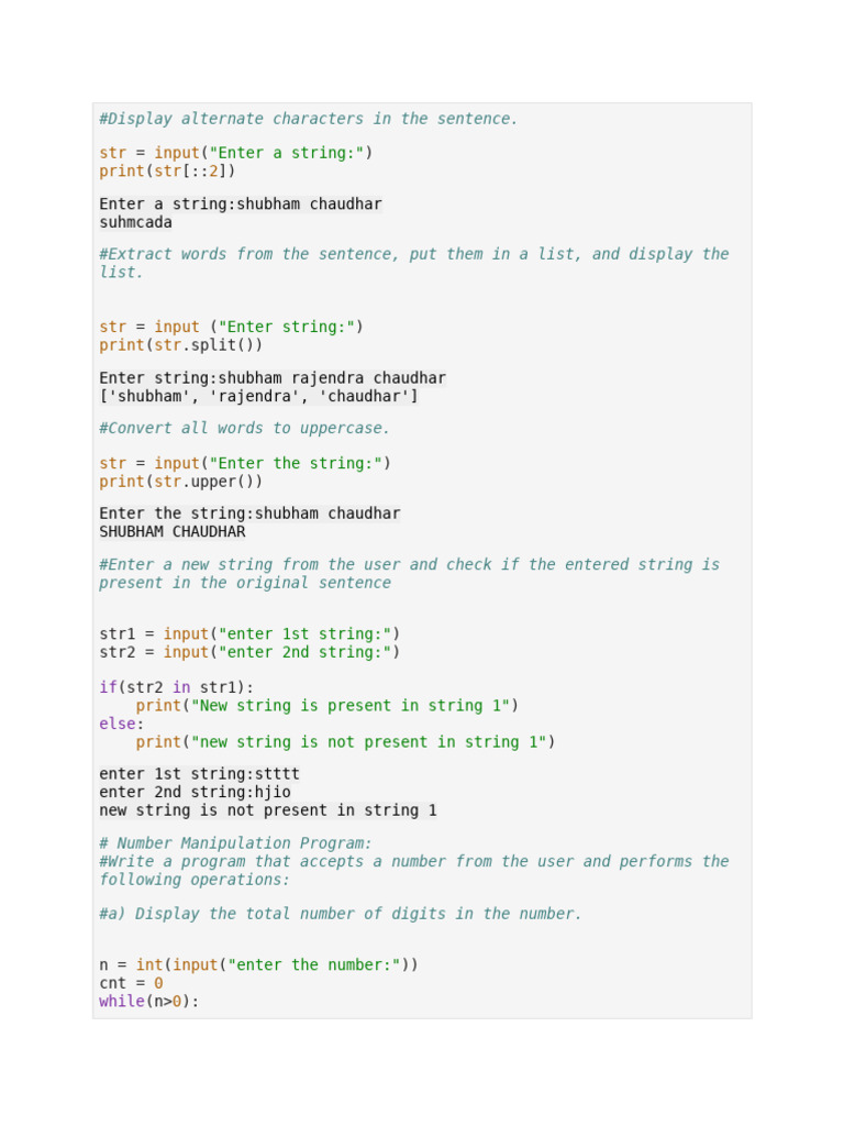 "Enter A String:": STR Input Print STR 2 | PDF