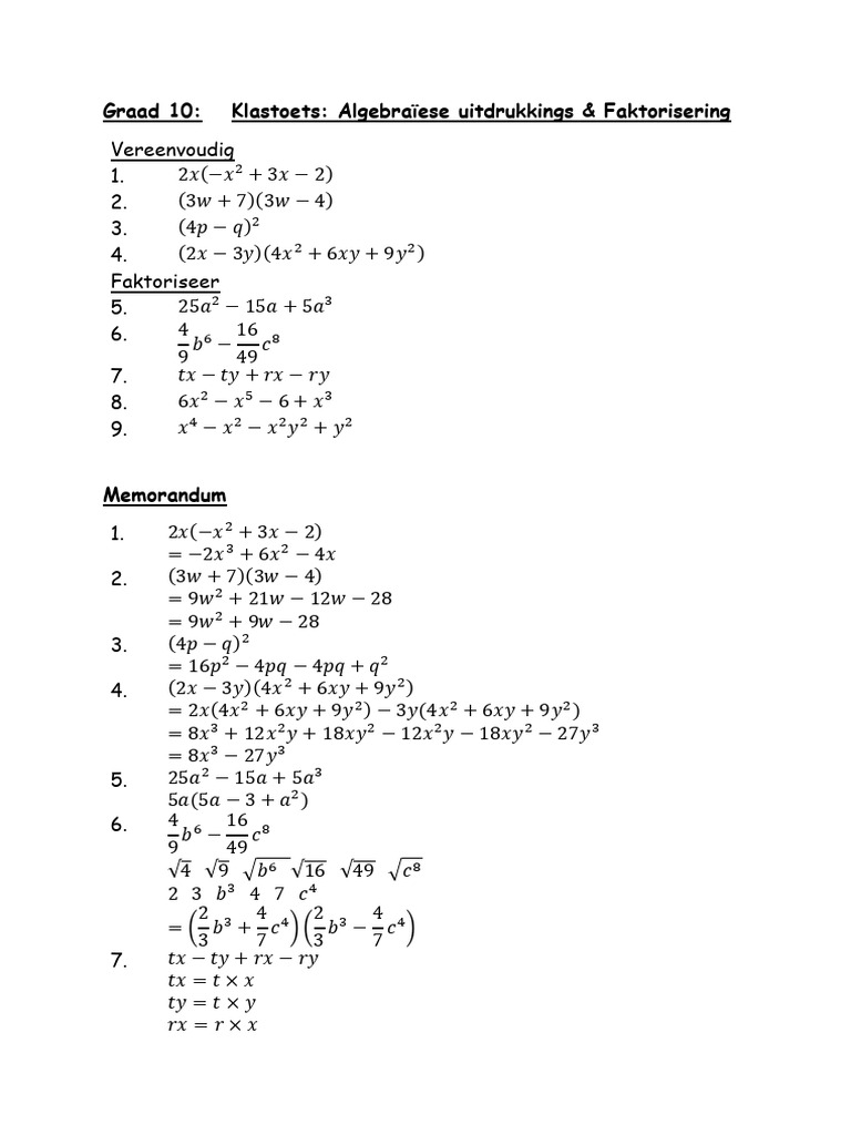30 Jan Alg Uitdrukkings | PDF