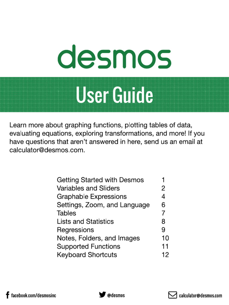 DESMOS - List of Commands | PDF