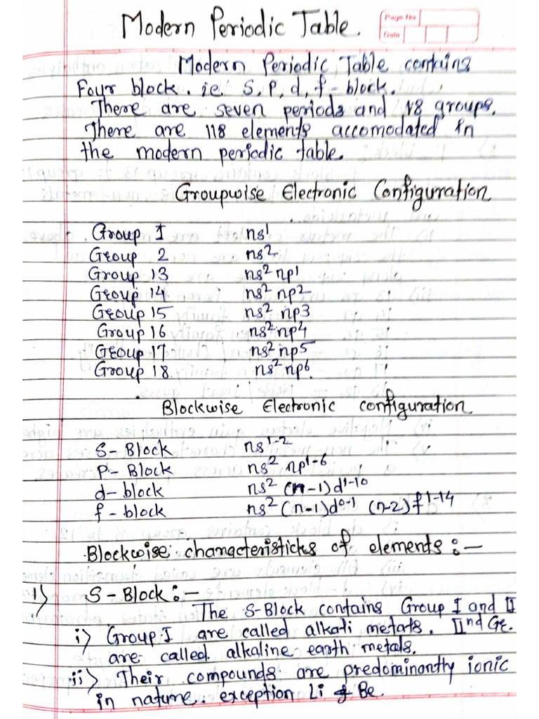Modern Periodic Table 11th Chemistry | PDF