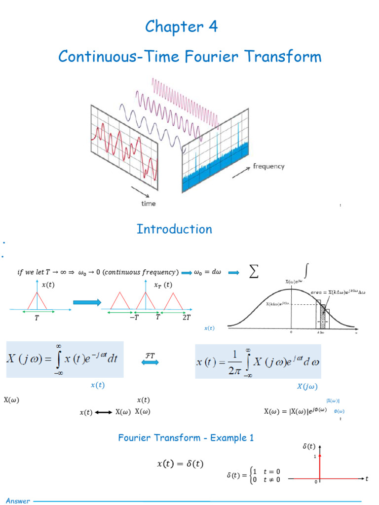 Continuous-Time Fourier Transform Explained | PDF | Fourier Transform ...