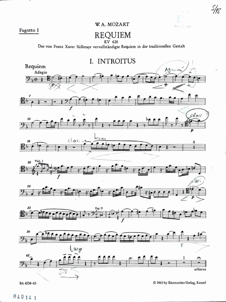 Requiem Fagotto I | PDF | Composiciones | Composiciones Musicales