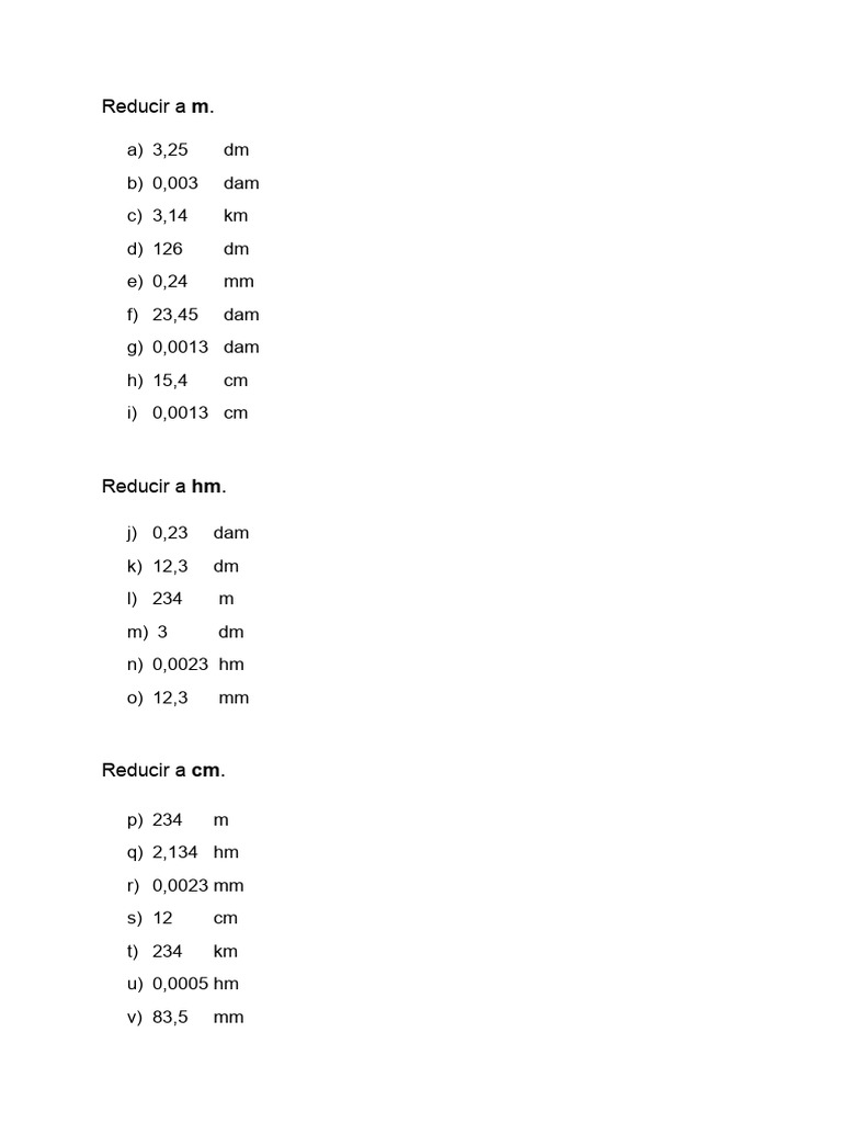 Gu-A 2 - Unidades de Longitud | PDF