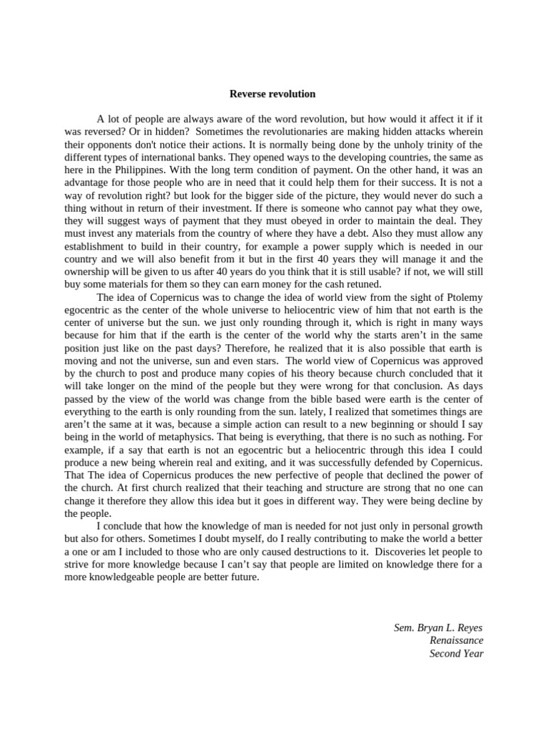 Reverse Revolution - Bryan | PDF | Heliocentrism | Nicolaus Copernicus