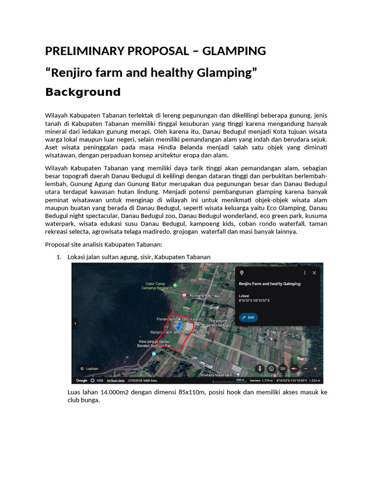 A PRELIMINARY-PROPOSAL-GLAMPING - Renjro | PDF