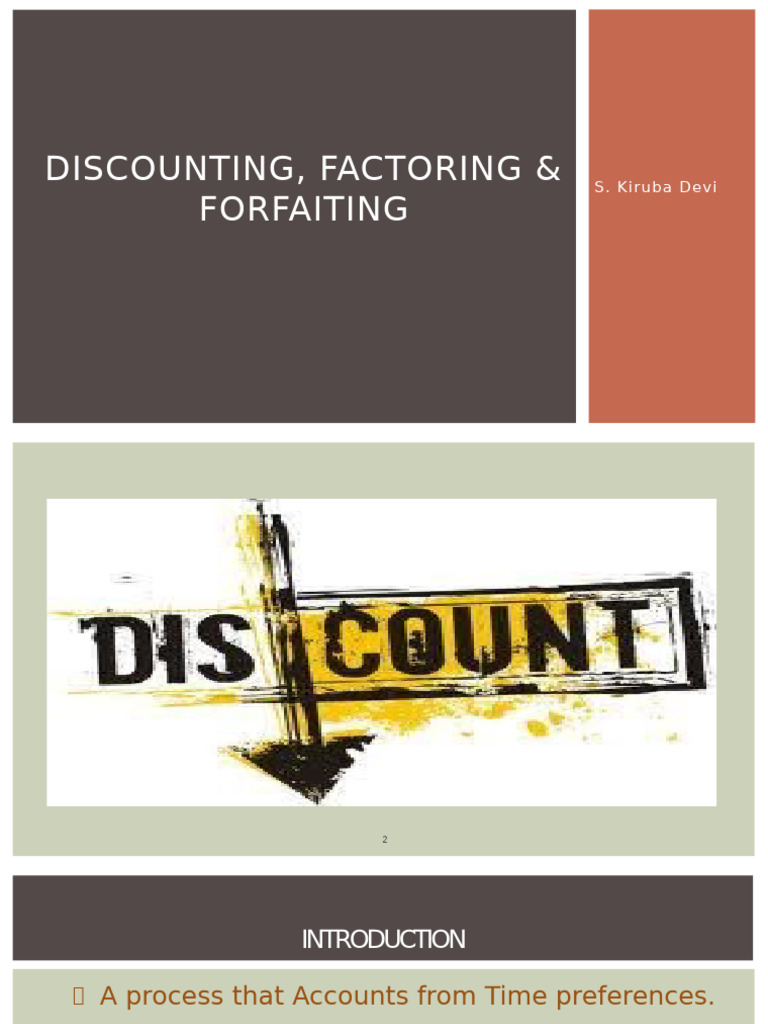 Discounting, Factoring & Forfaiting in Financial Services | PDF ...