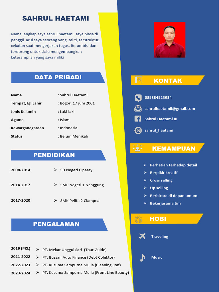 CV Sahrul Haetami | PDF
