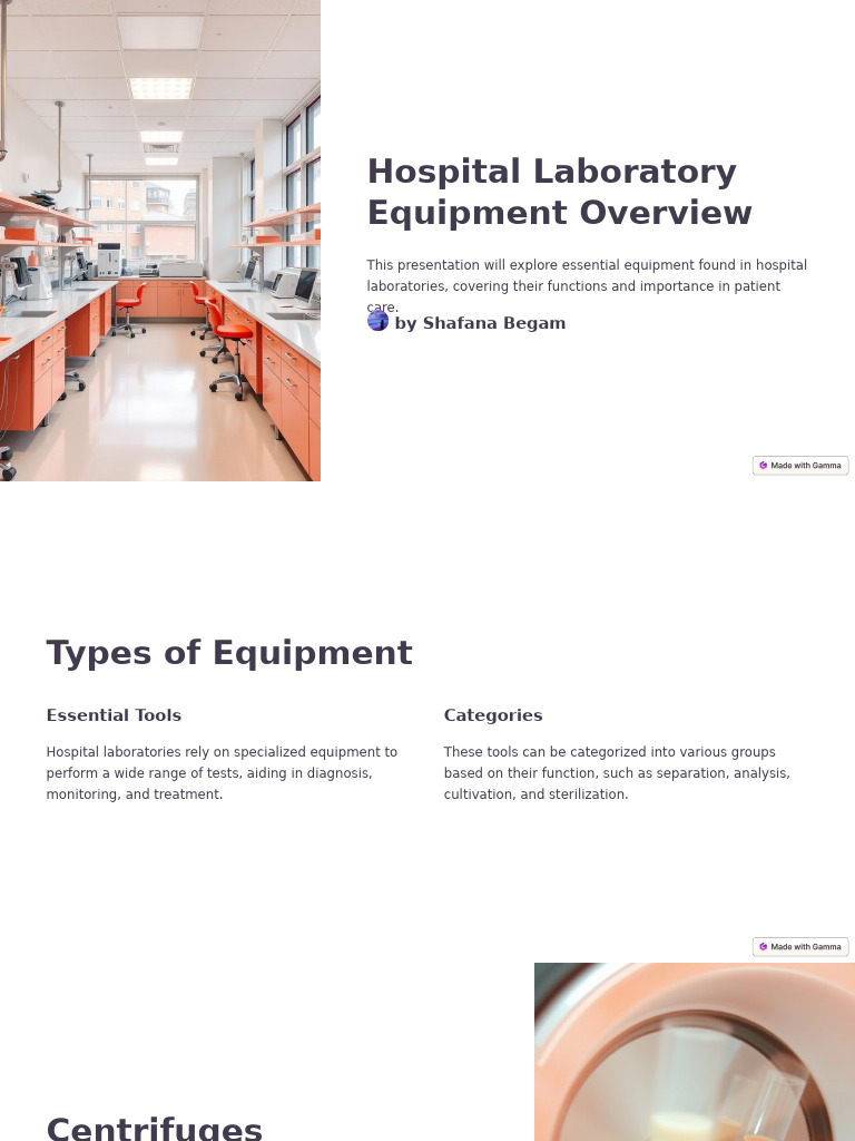 Hospital Laboratory Equipment Overview | PDF | Spectrophotometry ...