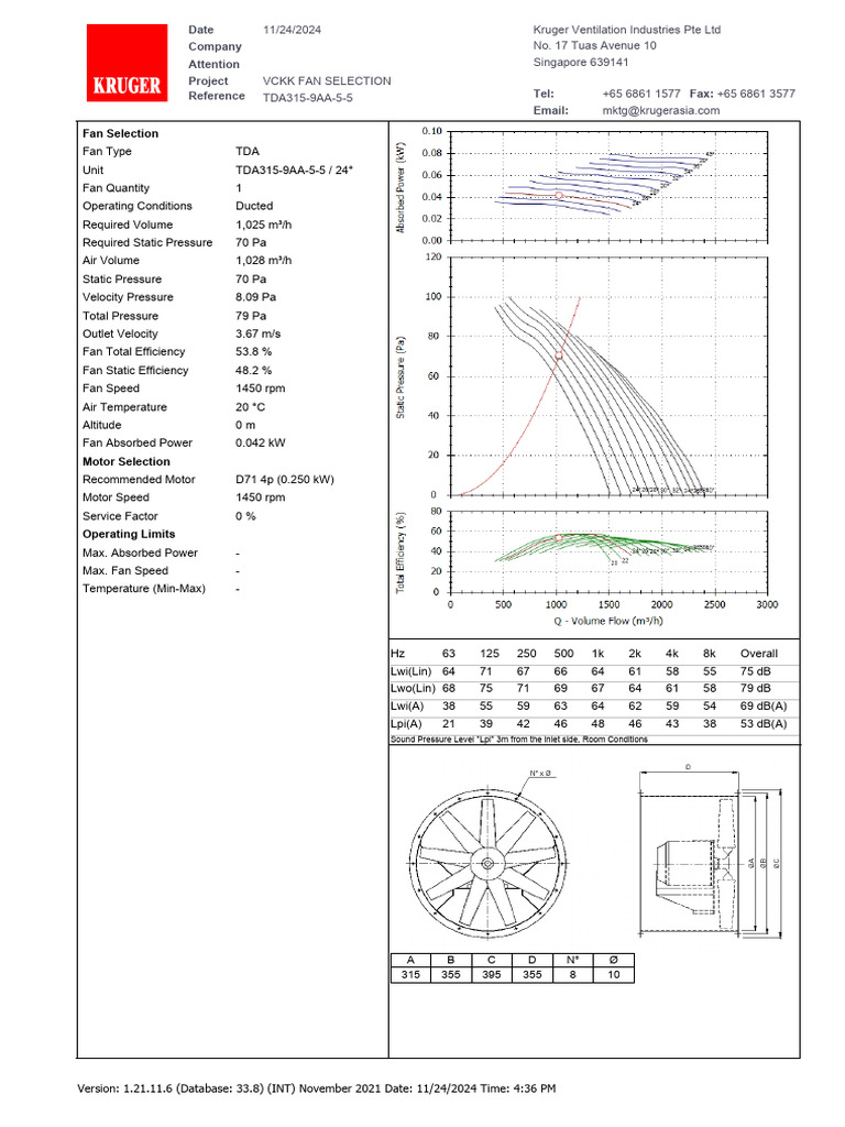 Fan Selection Guide for TDA Models | PDF | Pressure | Chemical Engineering
