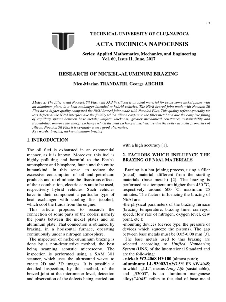 Research of Nickel Aluminum Brazing | PDF | Ultrasound | Medical Ultrasound