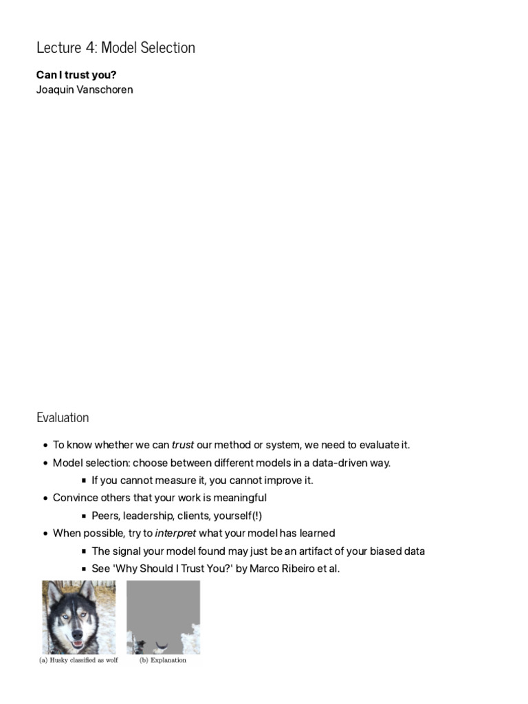 04 - Model Selection | PDF | Cross Validation (Statistics) | Sampling (Statistics)