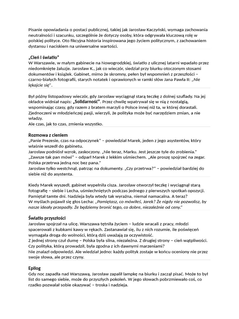 Pisanie Opowiadania o Postaci Publicznej | PDF