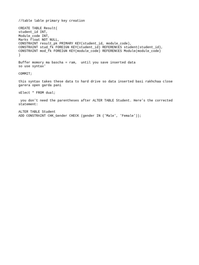 SQL Table Creation Guide | PDF
