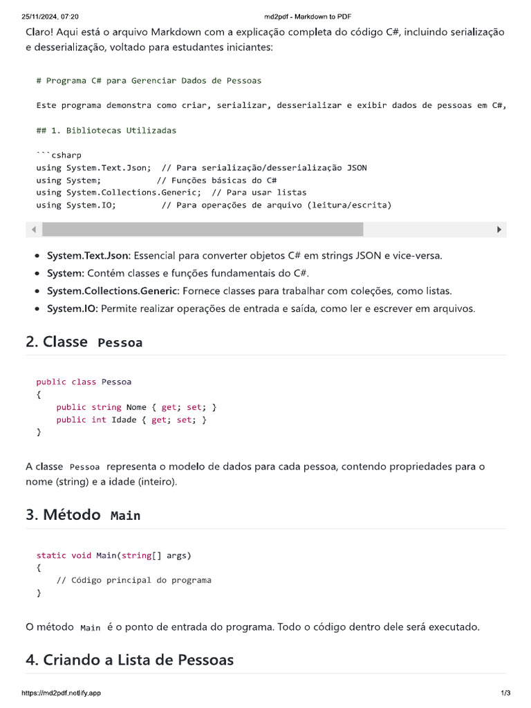 Trabalhando Com Json No C# | PDF