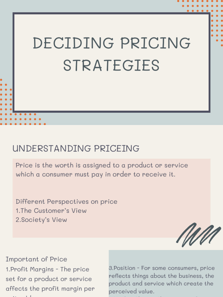 Deciding Pricing Strategies REPORT 2 1 | PDF | Pricing | Prices