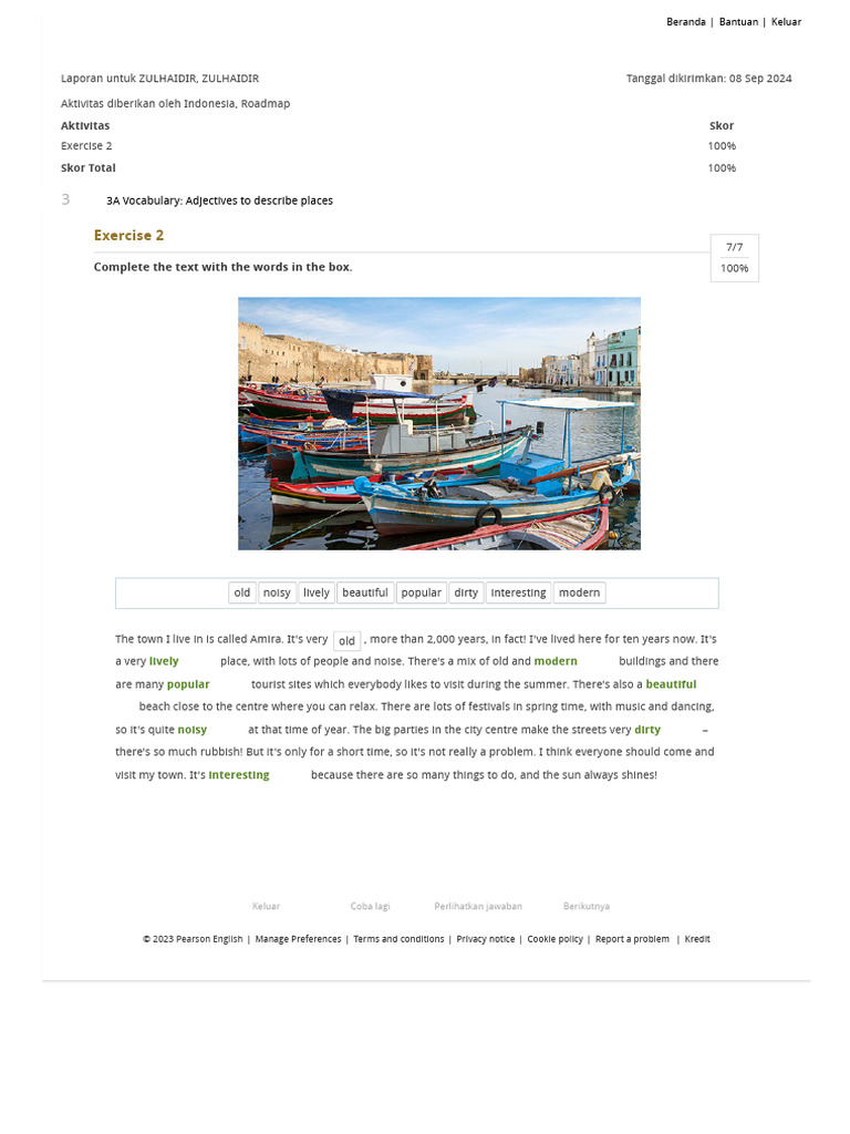 Exercise 2 - Mode - Laporan - Unit 3 - 3A Vocabulary - Adjectives To ...