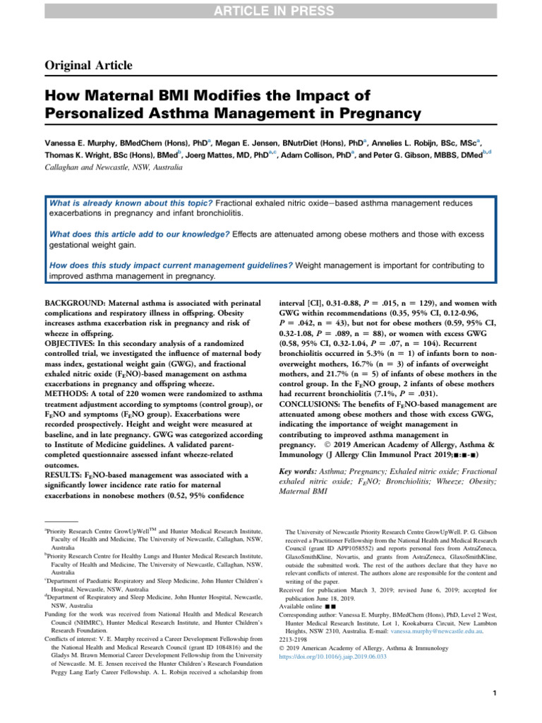 10 1016@j Jaip 2019 06 033 | PDF | Asthma | Pregnancy