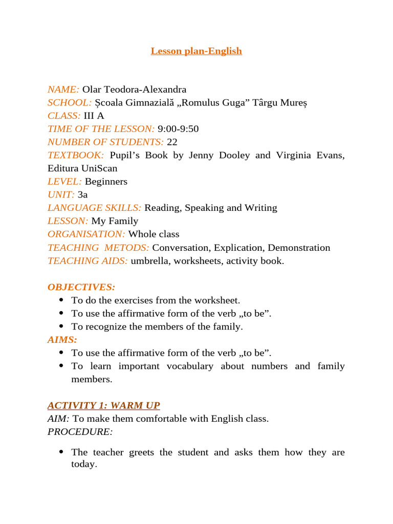 Lesson Plan 3A | PDF | Cognitive Science | Teaching