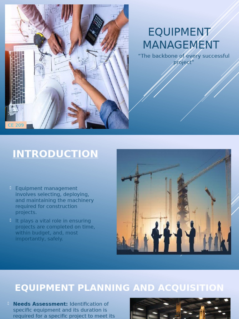 Effective Equipment Management in Construction | PDF | Waste Management ...