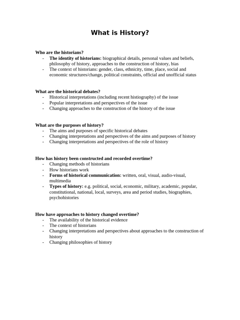 History Extension Notes - What Is History | PDF