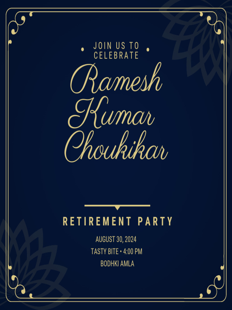 Cheers Retirement Party Dots Invitation | PDF