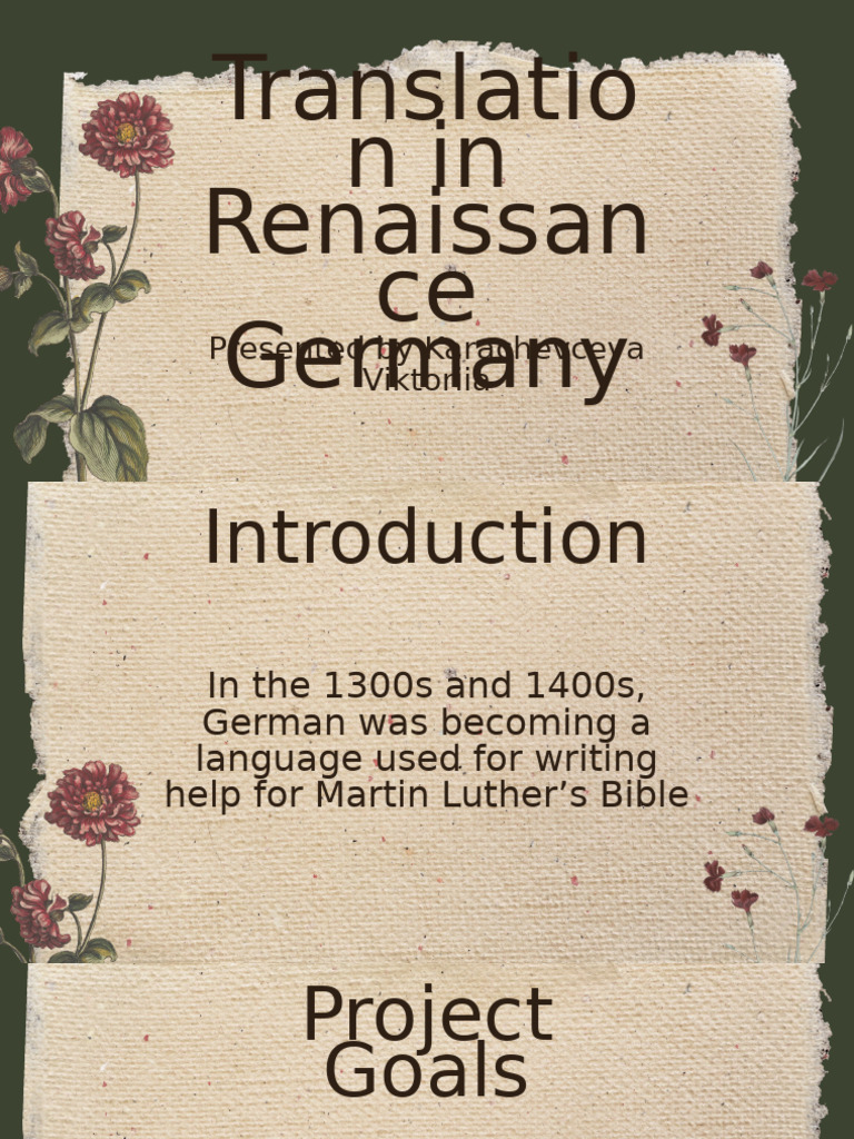 Translation in Renaissance Germany | PDF