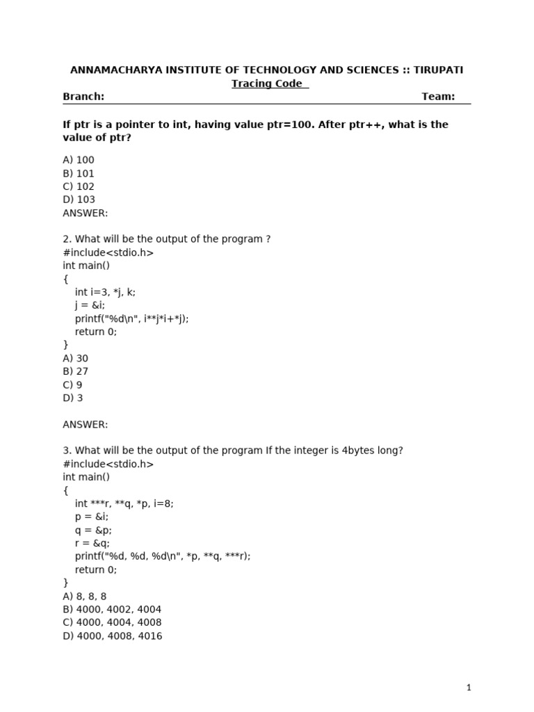 Clc2 Ip Ece3 | PDF | Pointer (Computer Programming) | Computer Data