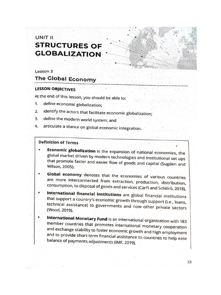 Lesson 3 - The Global Economy | PDF
