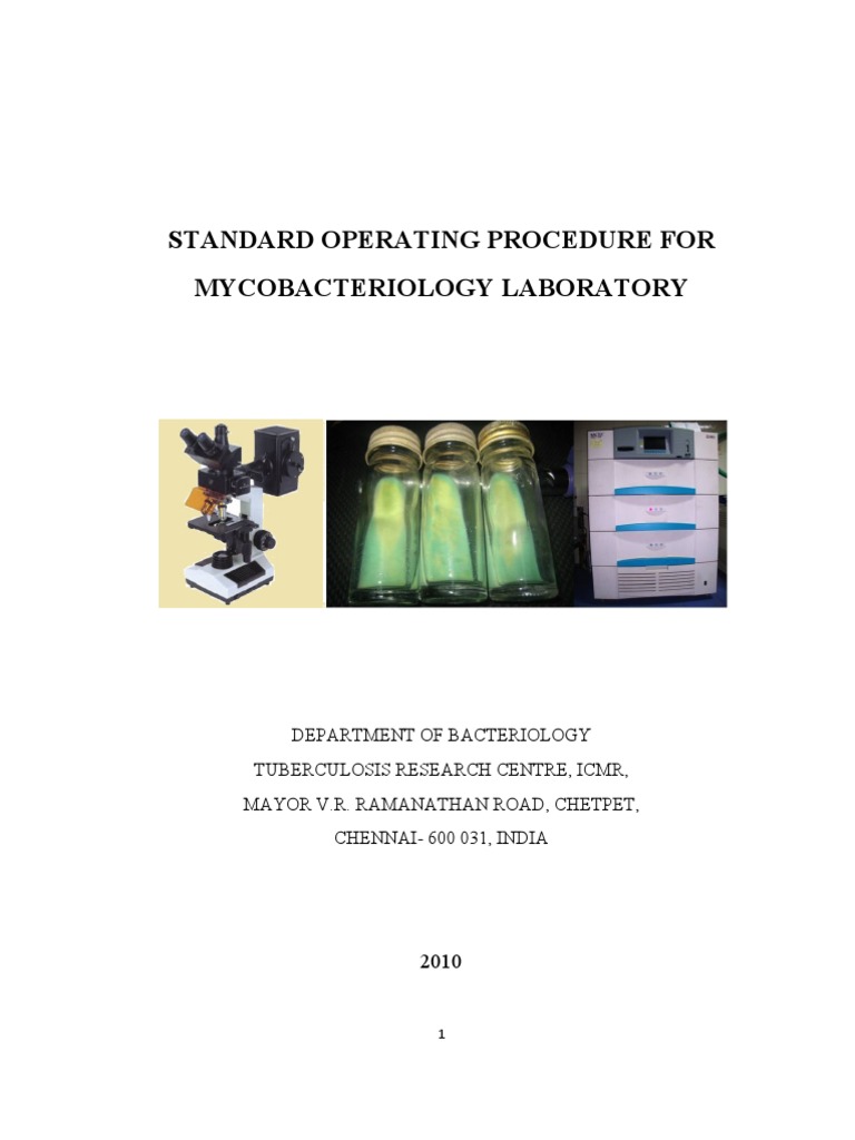Standard Operating Procedure For | PDF | Tuberculosis | Staining