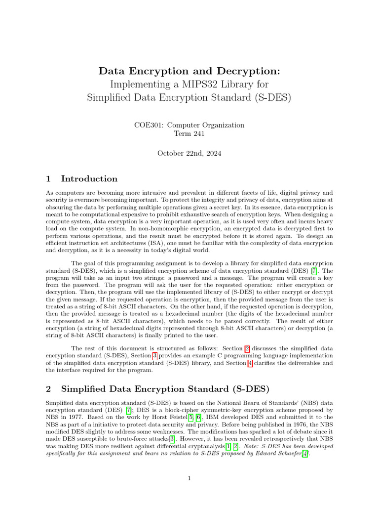 Coe301 t241 Programming Assignment 2 | PDF | Cryptography | Encryption