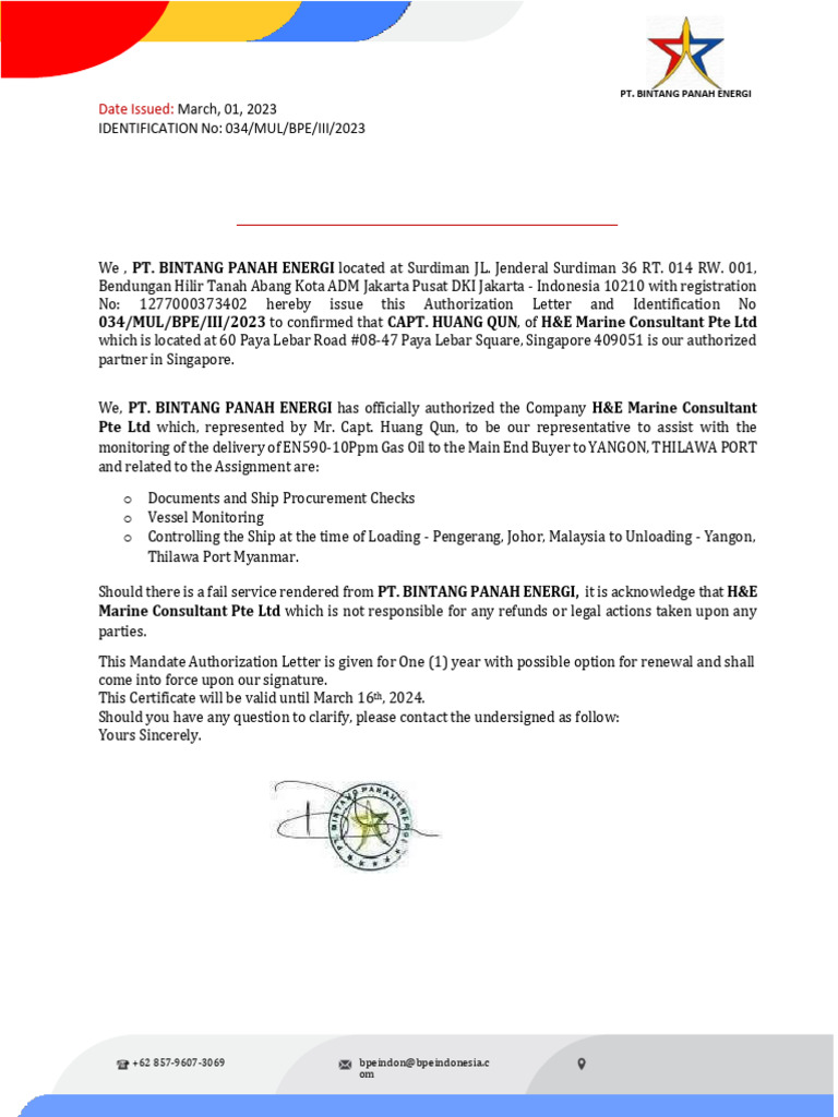 Authorization Letter - NEW | PDF