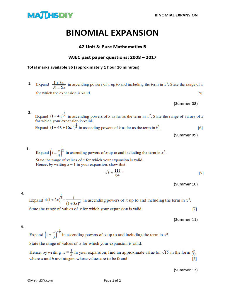 Binomial Expansion | PDF