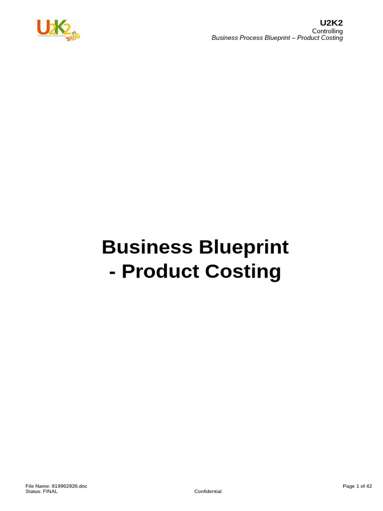 Product Costing Business Process Blueprint | PDF | Prices | Valuation ...