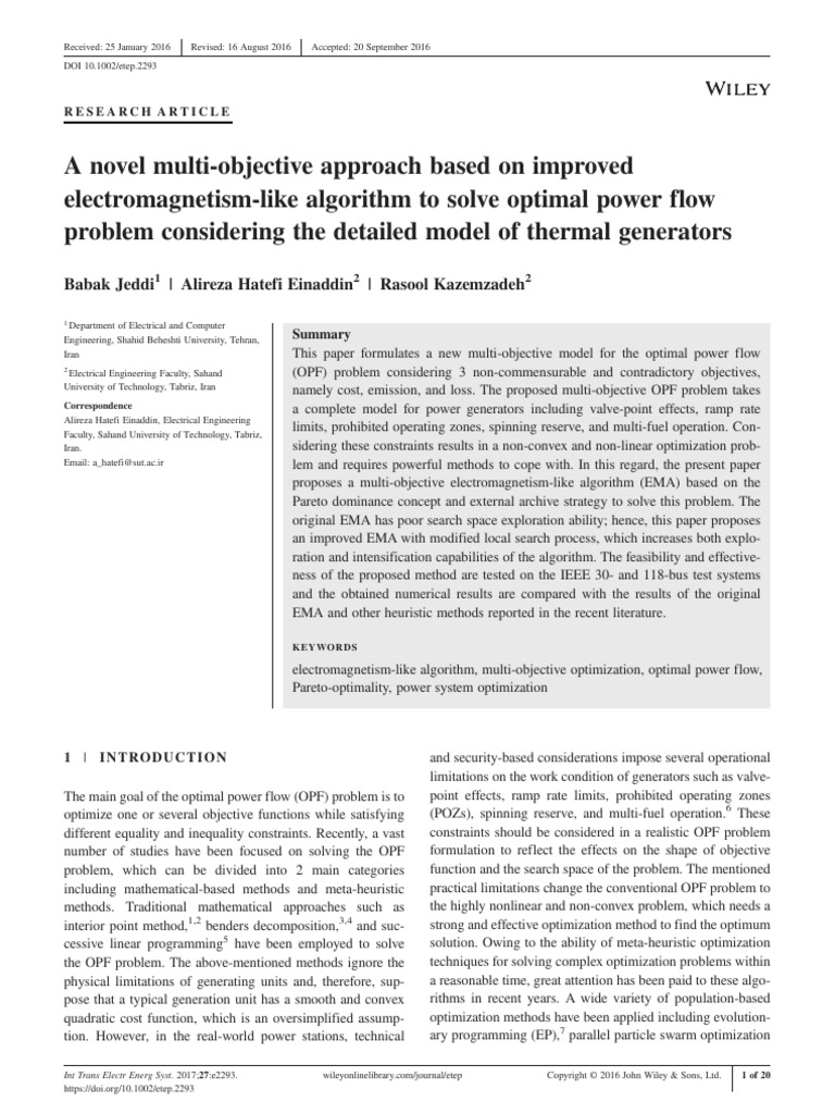 4 - A Novel Multi Objective Approach Based On Improved Electromagnetism-Like | PDF ...