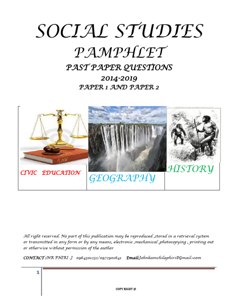 Social Studies Pamphlet 2021 | PDF | Money | David Livingstone