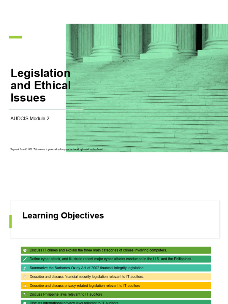 AUDCIS - 2022 - Mod2 - Clean Legislation Relevant To Information Technology. | PDF | Computer ...