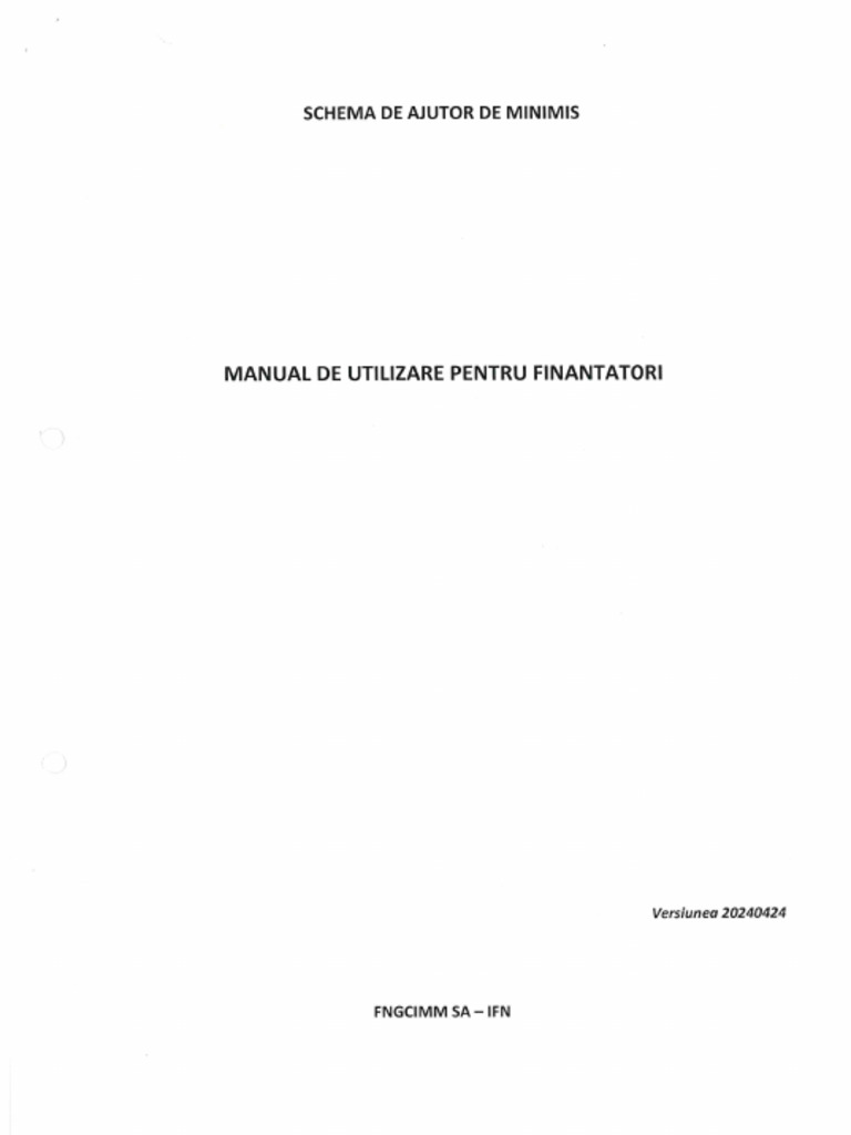 Manual de Utilizare Pentru Finantatori | PDF