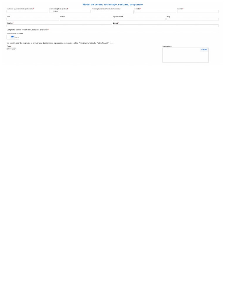 Sesizare Reclamație Cerere Propunere | PDF