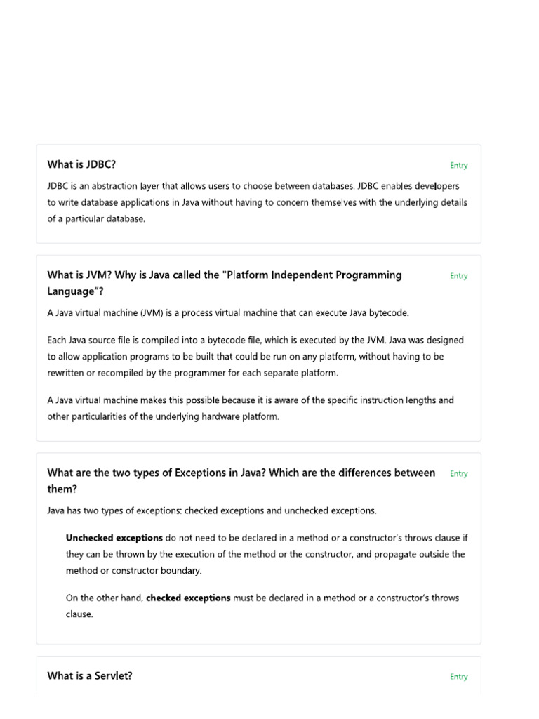 Java Interview Ques | PDF Java Interview Ques | PDF