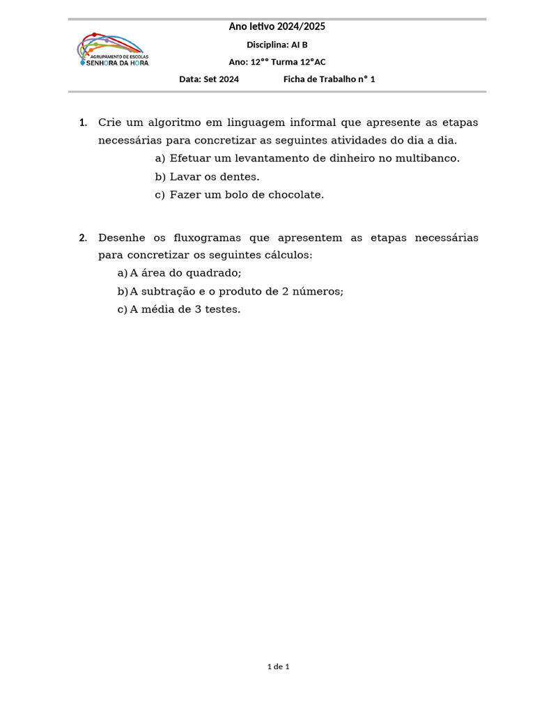 Ficha Nº 1 AIB | PDF
