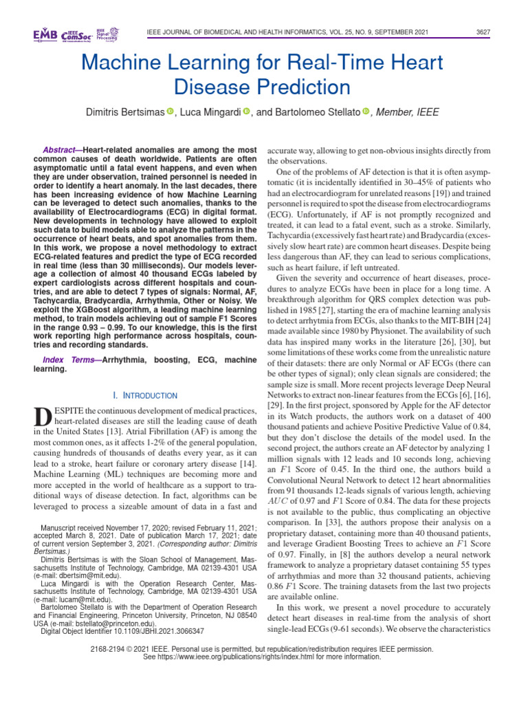 Machine Learning For Real-Time Heart Disease Prediction | PDF ...