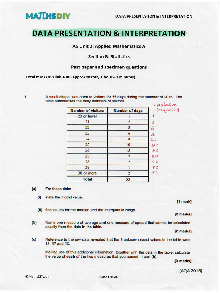 Data Presentation Interpretation Solutions | PDF