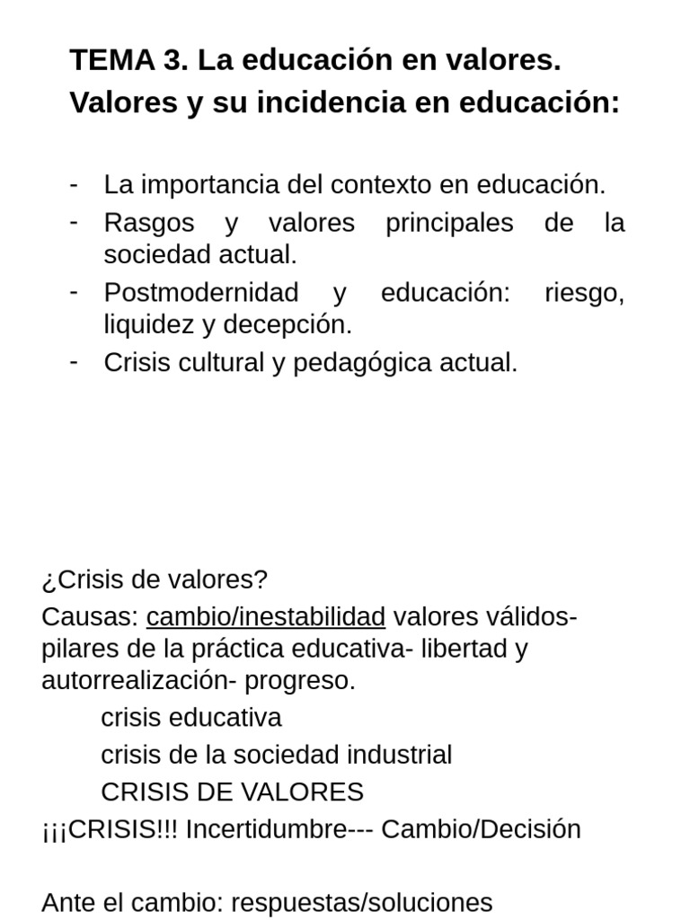 TEMA 3 Educación en Valores | PDF | Maestros | Verdad
